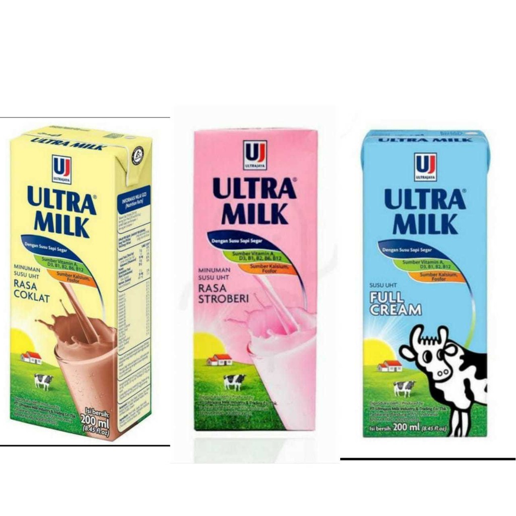Ultra milk full cream / coklat / strawberry 200 ml | Lazada Indonesia