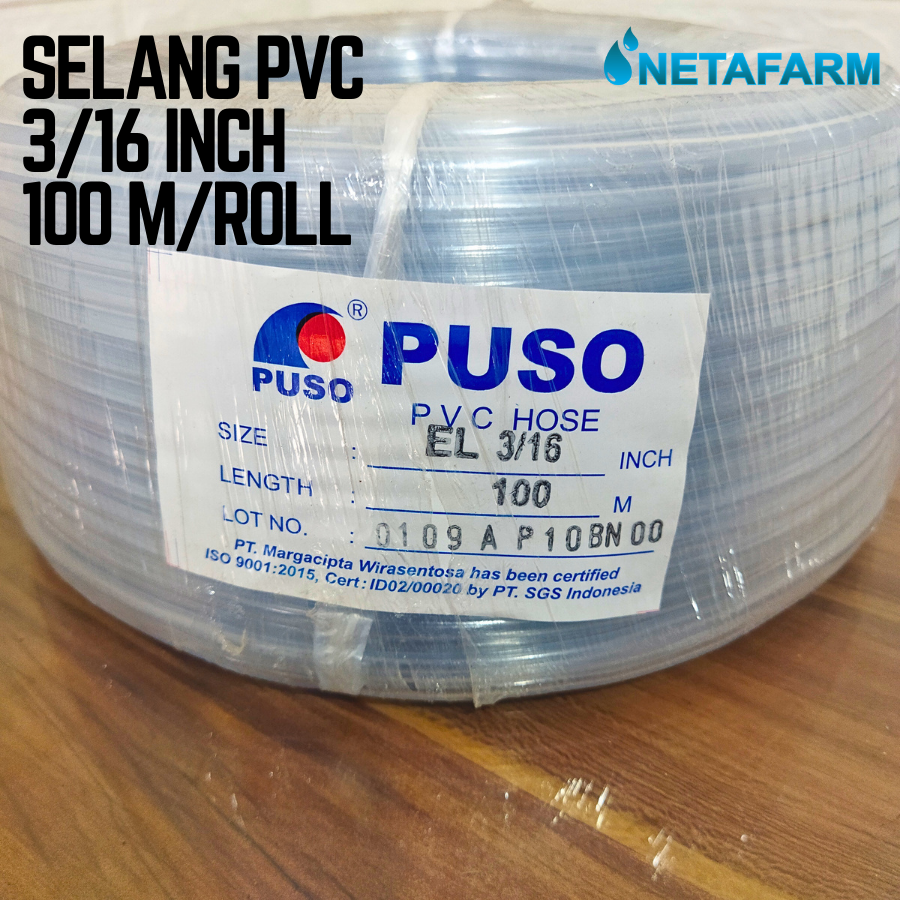 SELANG AIR TRANSPARAN 3/16 INCH PUSO PVC HOSE PUTIH BENING - ECER 1 ...