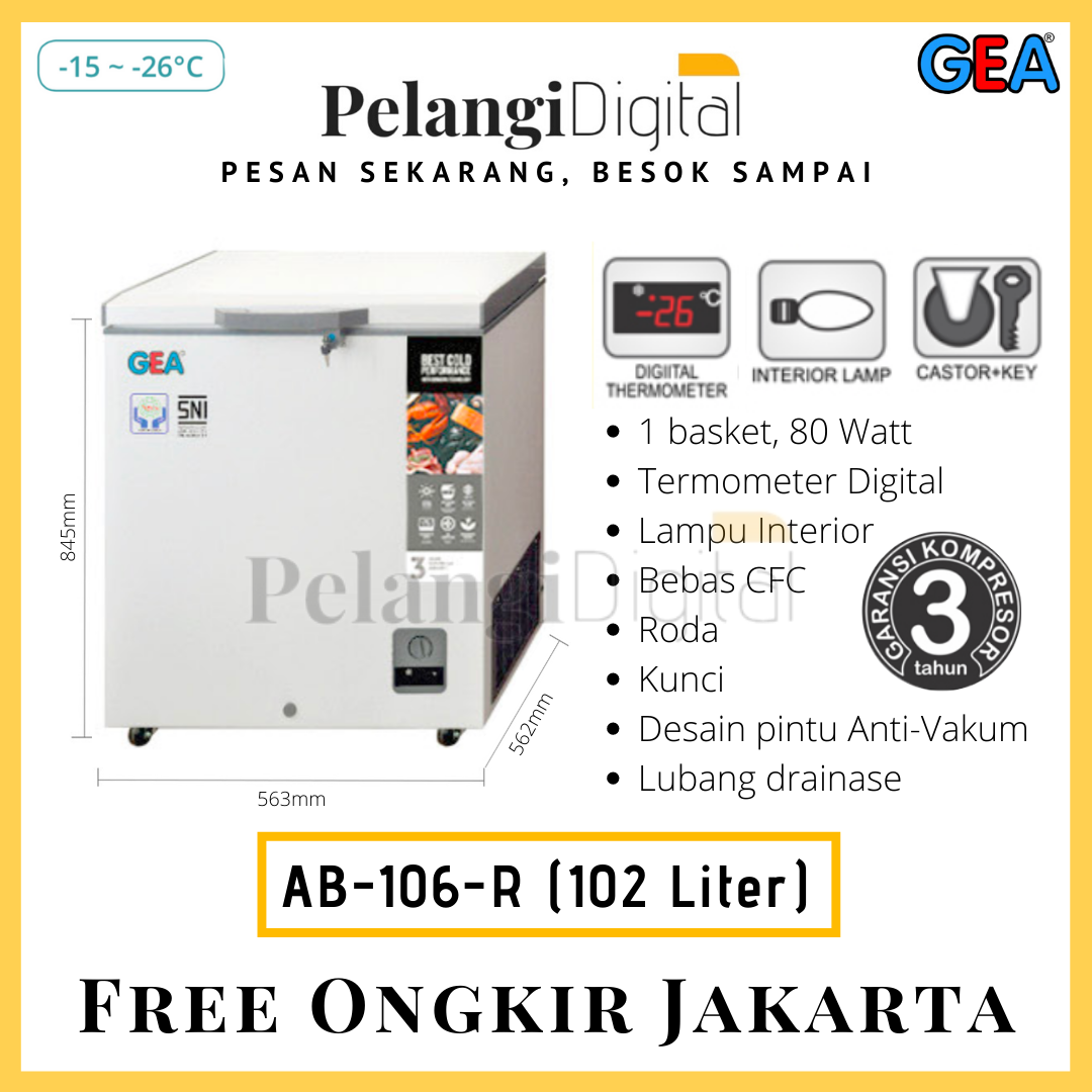 GEA Chest Freezer Box Garansi Resmi - 102 L - AB-106-R | Lazada Indonesia