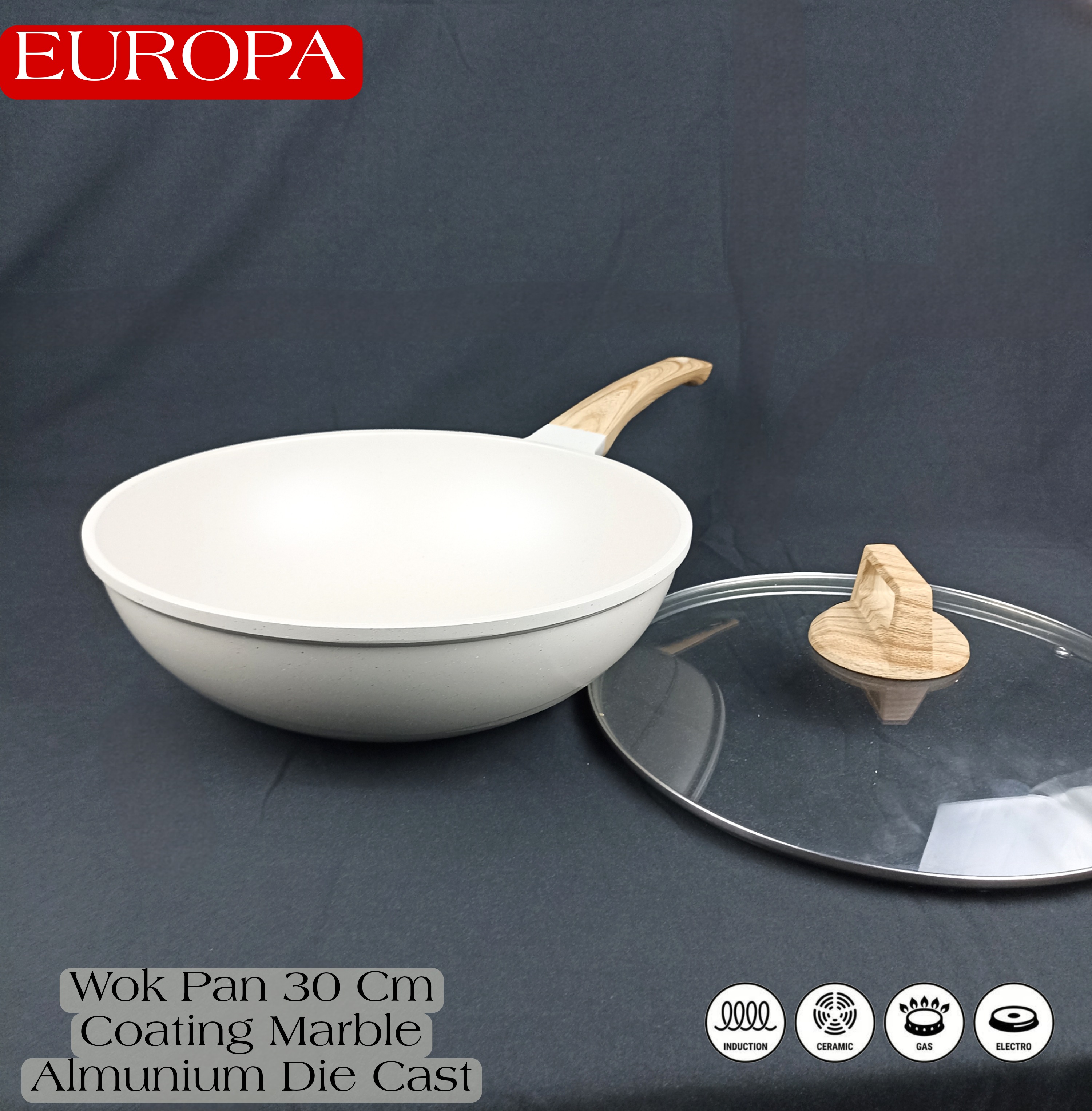 Leoshop888 Wajan Penggorengan Besar Keramik Anti Lengket Kuali Marble ...