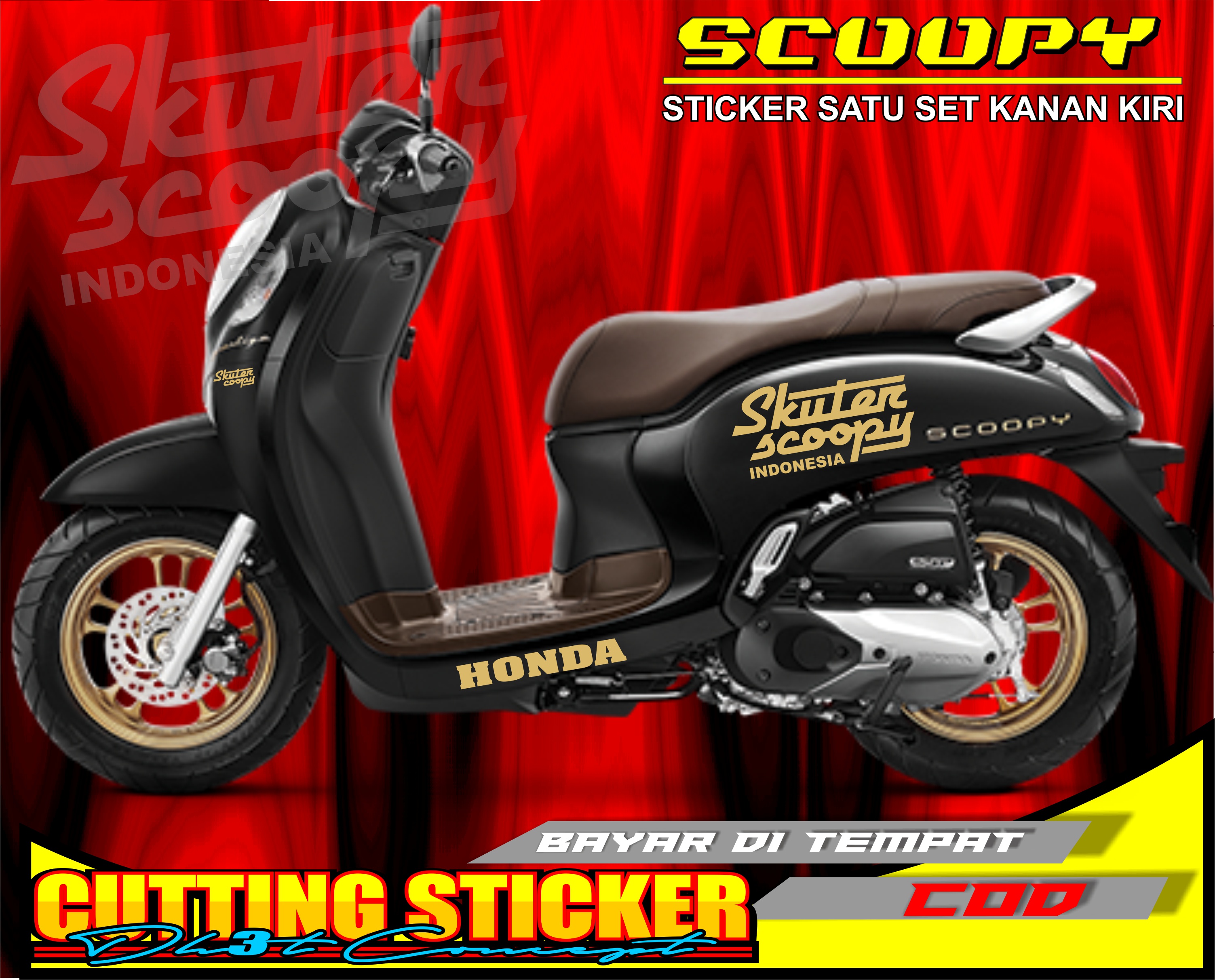 STICKER SCOOPY SKUTER SCOOPY CUTTING STICKER SCOOPY SIMPLE | Lazada ...