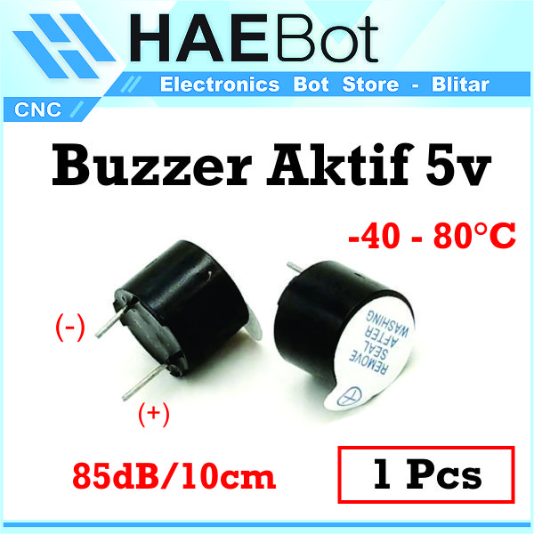 [HAEBOT] Buzzer Aktif 5V Piezo Suara Robot Speaker Kecil Alarm 2 Pin ...
