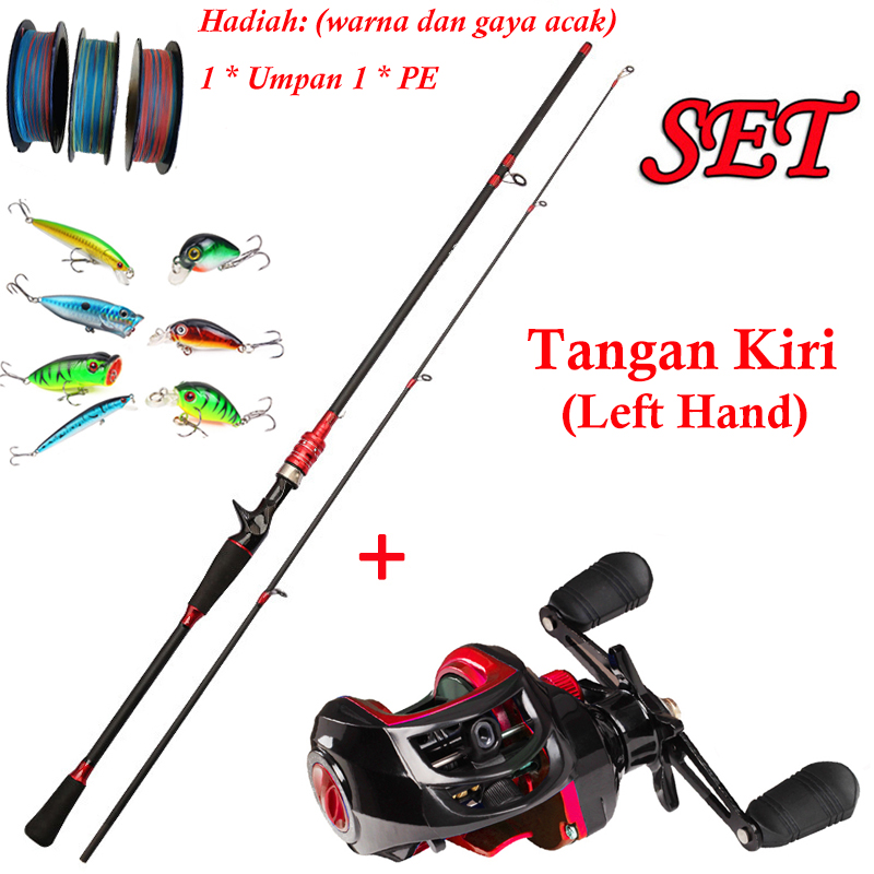 BC Combo Baitcasting 1.65m/1.8m/2.1m Fishing Rod Casting Fishing Reel ...