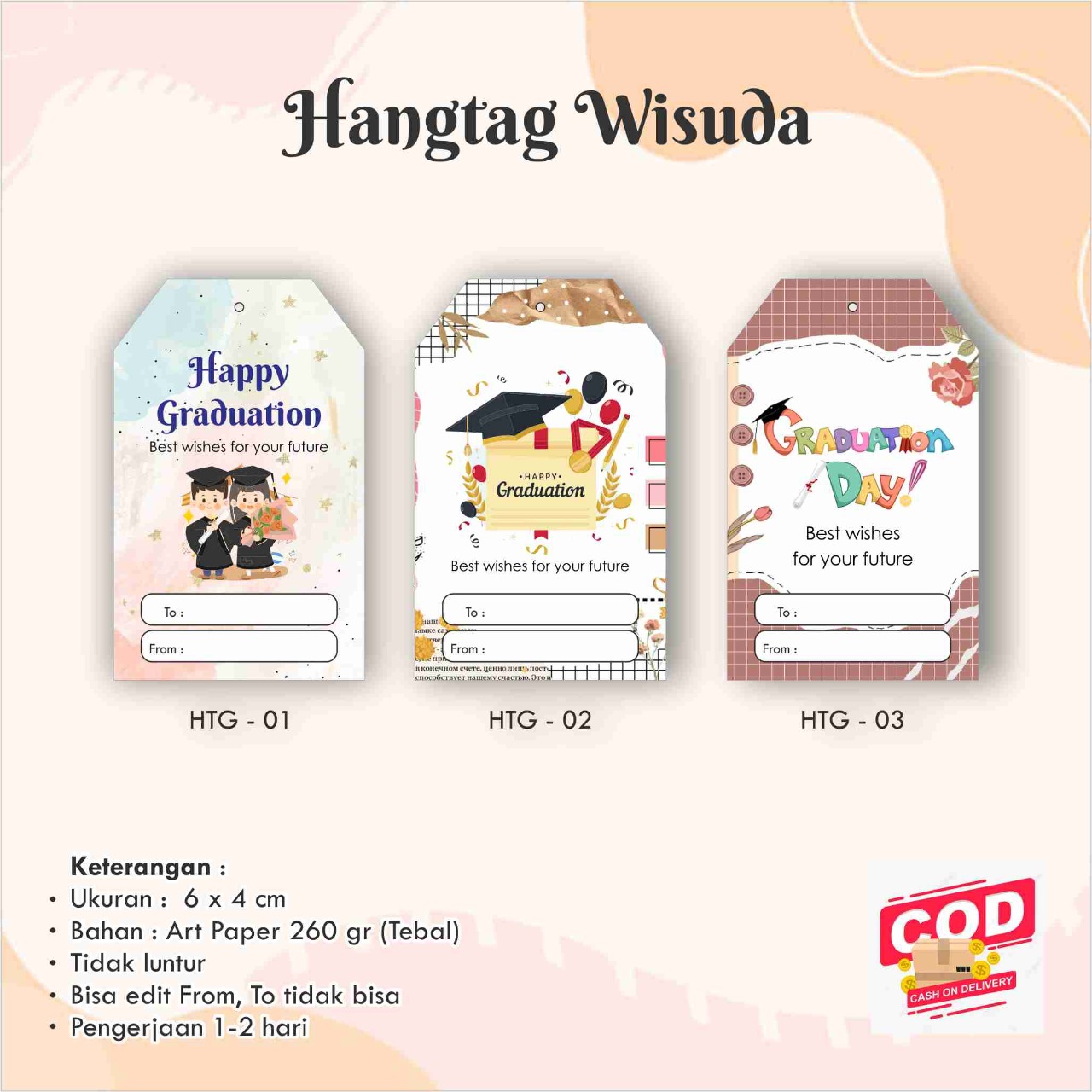 Hangtag Wisuda / Graduation card / graduation tag | Lazada Indonesia