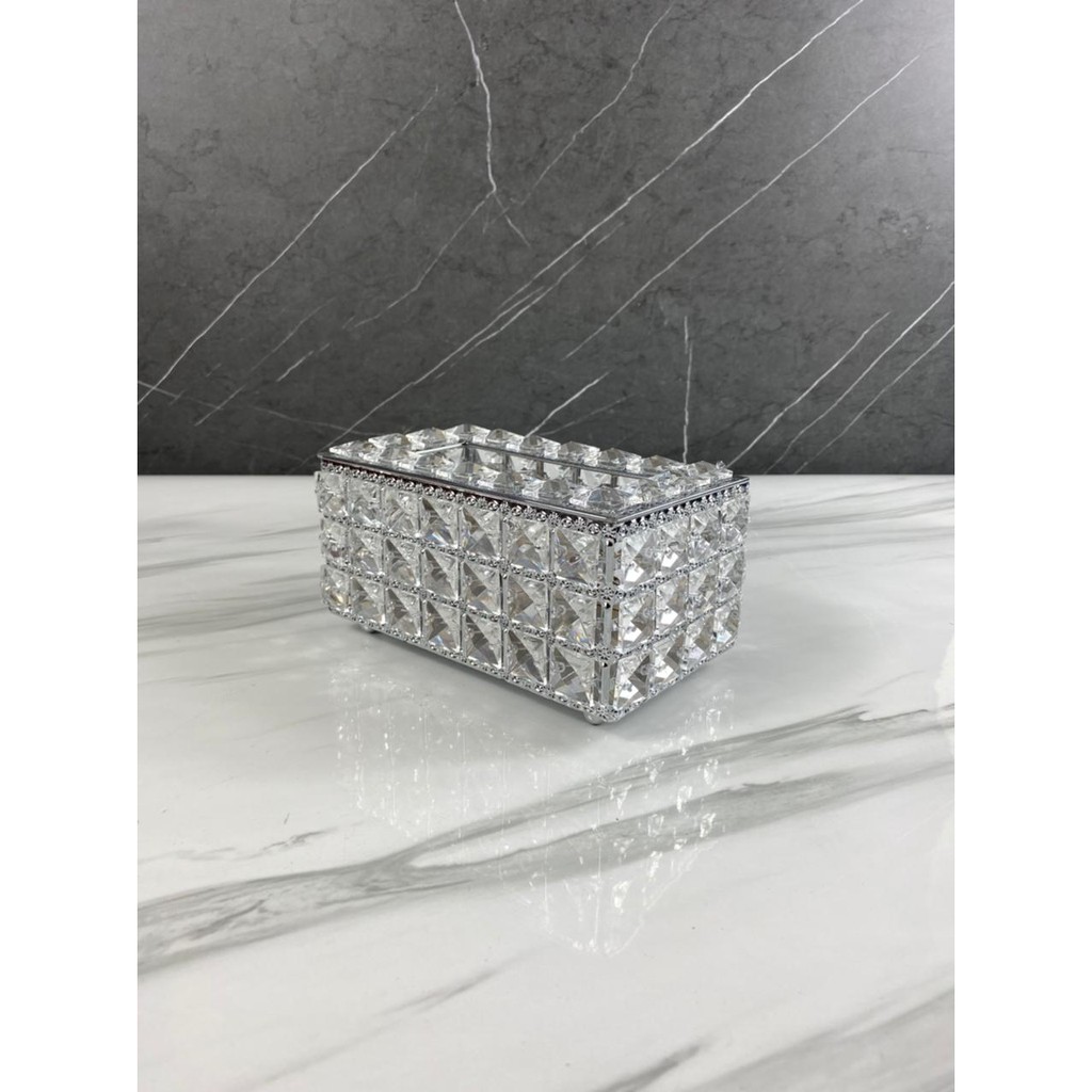 KOTAK TISSUE KRISTAL MEWAH/ TISSUE BOX KRISTAL GOLD DAN SILVER/ CRYSTAL ...