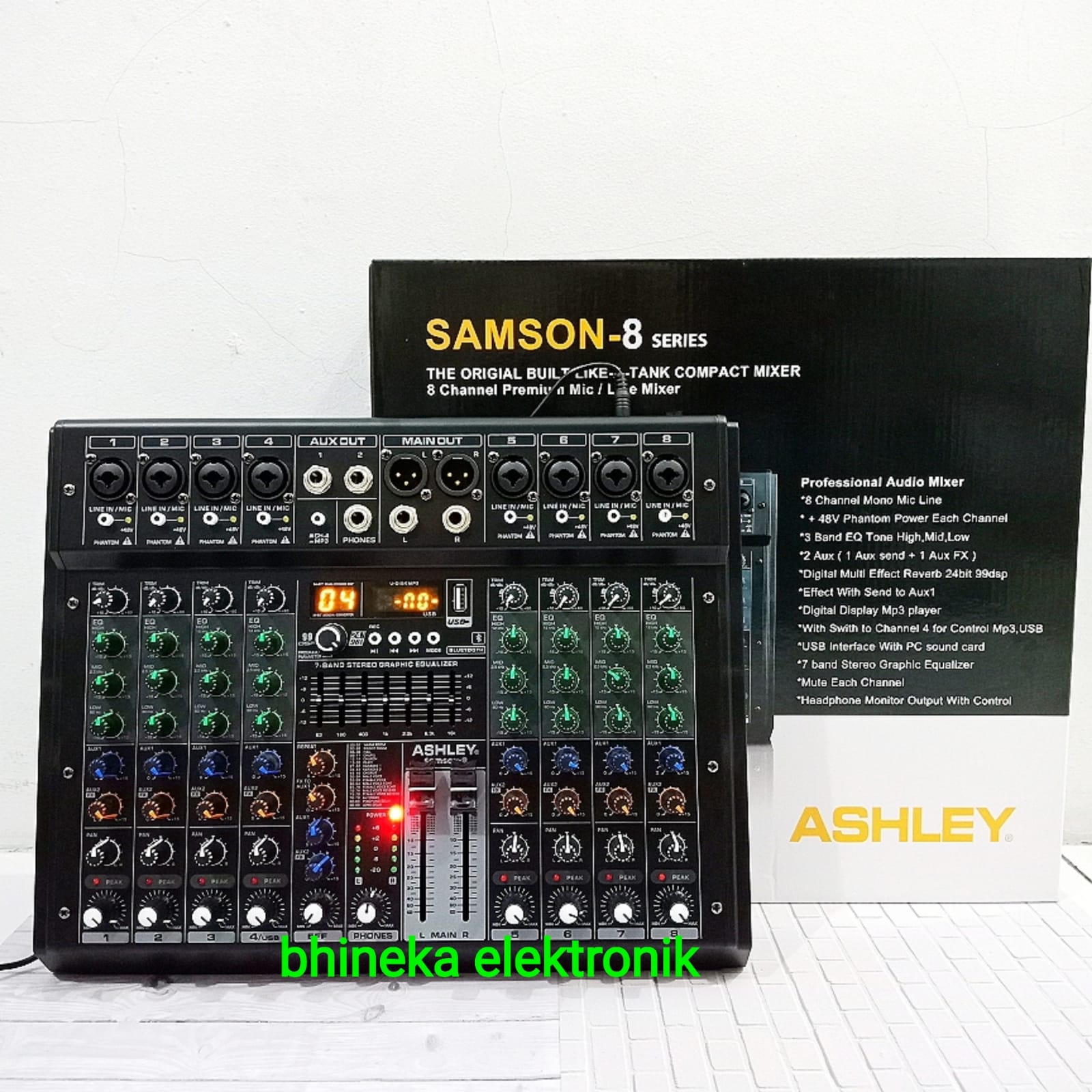 MIXER AUDIO ASHLEY SAMSON8 / SAMSON 8 MIXER 8CHANNEL USB, BLUETOOTH ...