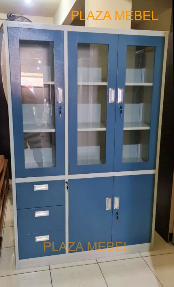 Lemari Arsip Besi Cabinet Jumbo 3 Pintu Besar STAR / Rak File ( BIRU ...