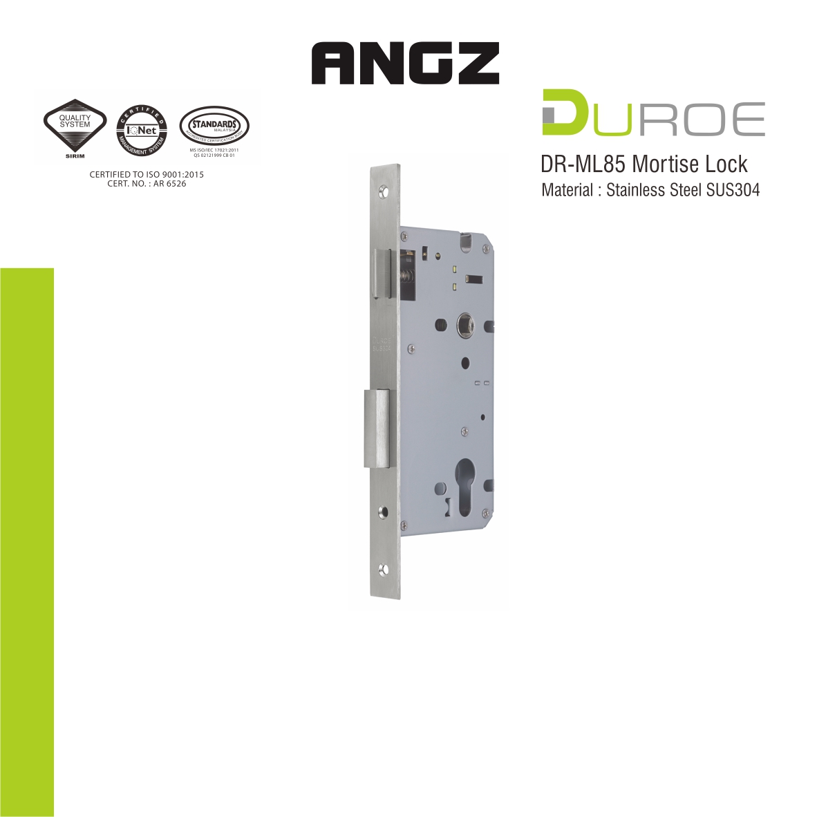 Mortice Lock DUROE DR-ML85 Kunci Pintu Rumah Kamar Gudang Lock Body ...