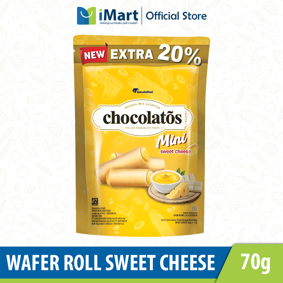 Chocolatos Mini Wafer Roll Sweet Cheese Pouch 70g | Lazada Indonesia