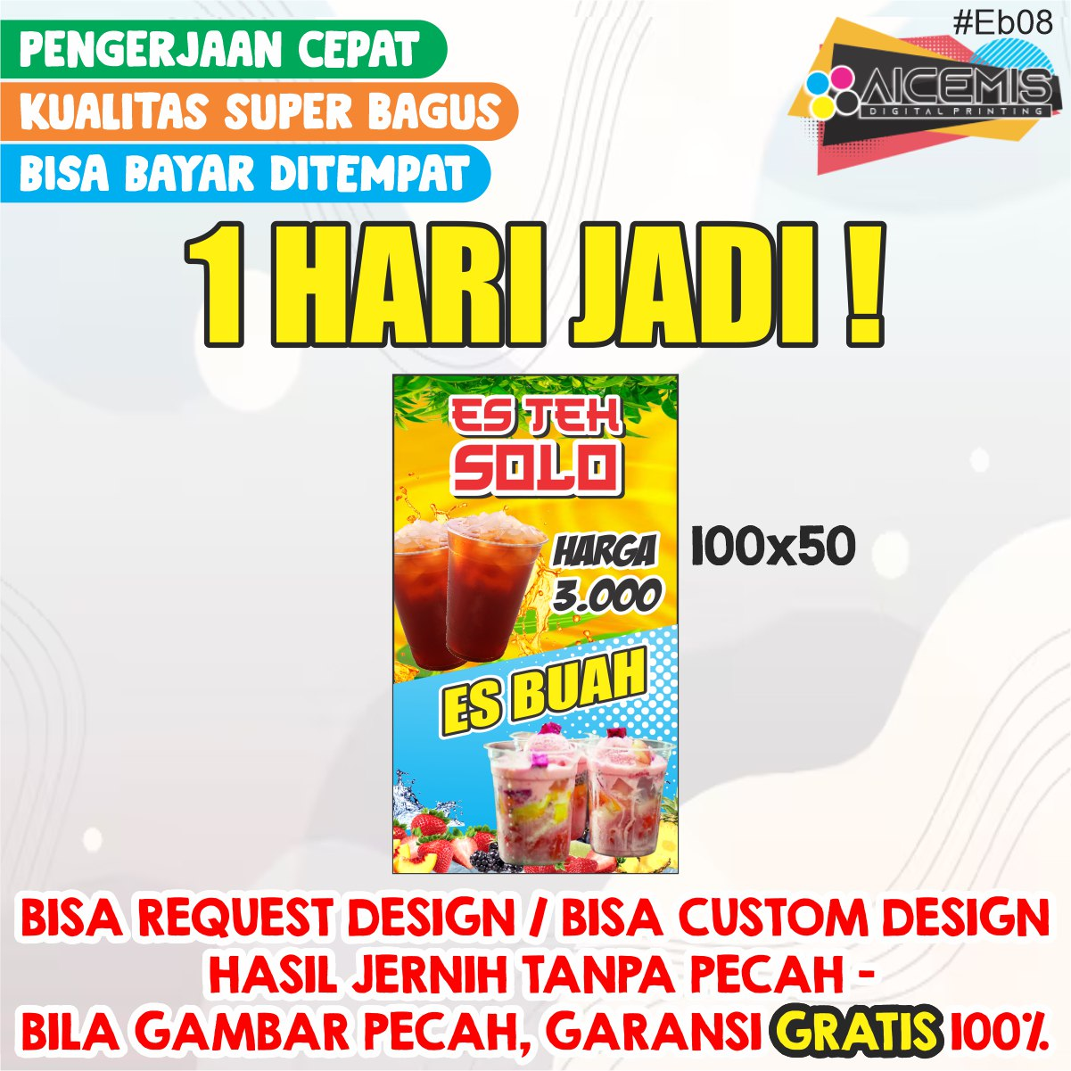 1 Hari Jadi Spanduk Seblak / Banner es teh solo / Spanduk Jajanan ...