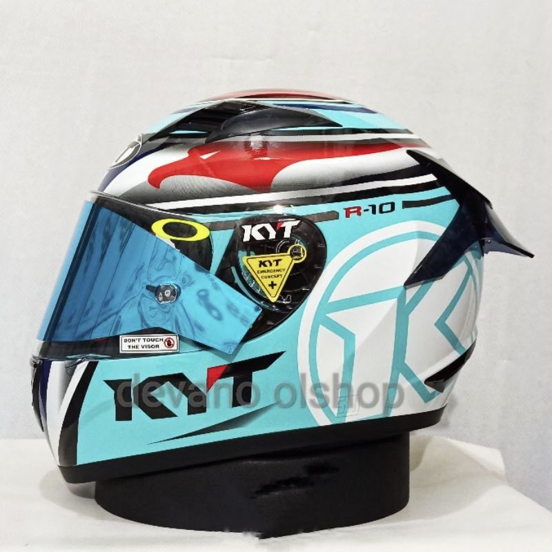 Helm Full Face KYT R10 Paket Ganteng Kaca Tear Off | Helm Pria | Helm ...