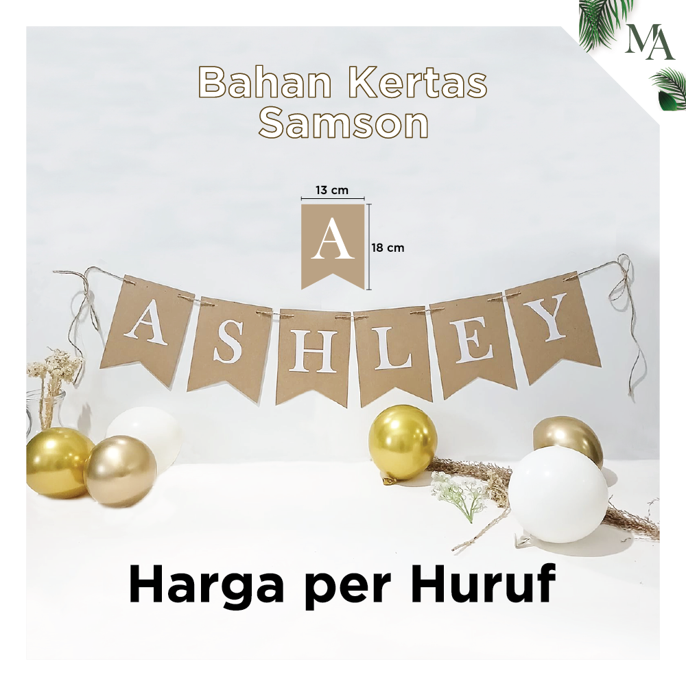 Bunting Flag Aesthetic Custom Nama Banner Kertas Karton Samson Craft ...
