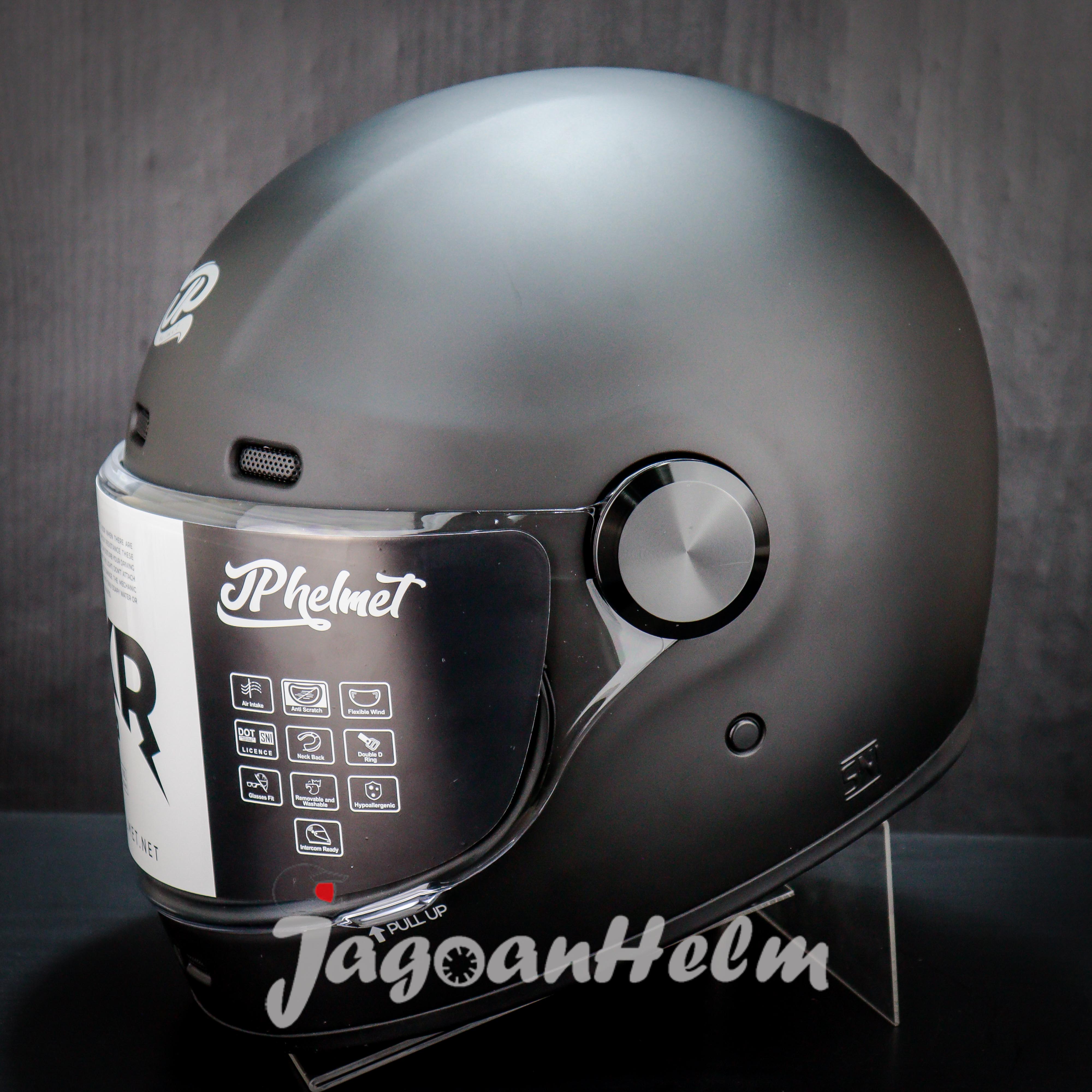 JPX HELM JP ROKR SOLID | BLACK DOFF SILVER | RETRO CLASSIC | Lazada ...