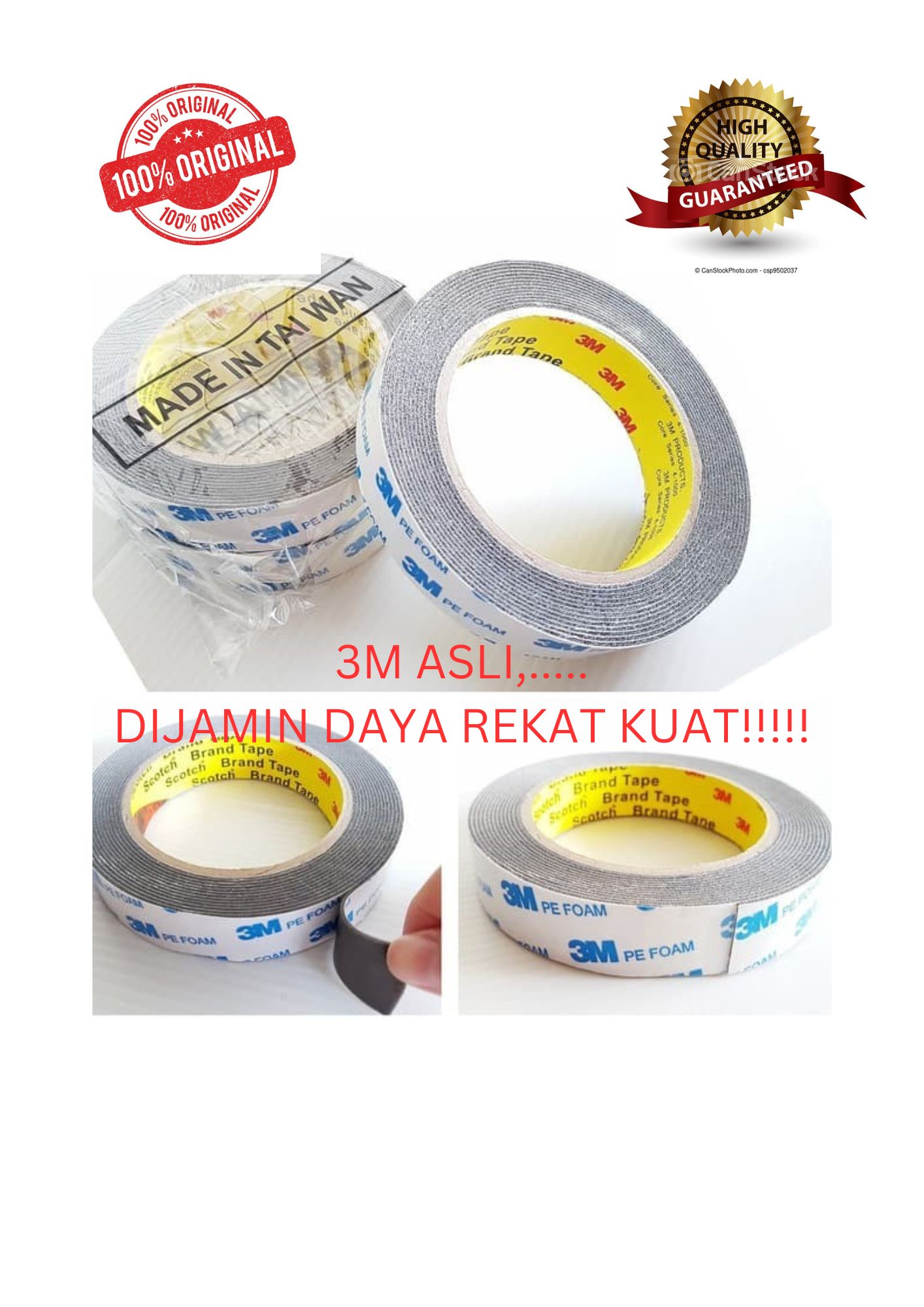 Double Tape 3M Putih PE Foam 1600 T White 20mm X 4Mtr | Lazada Indonesia