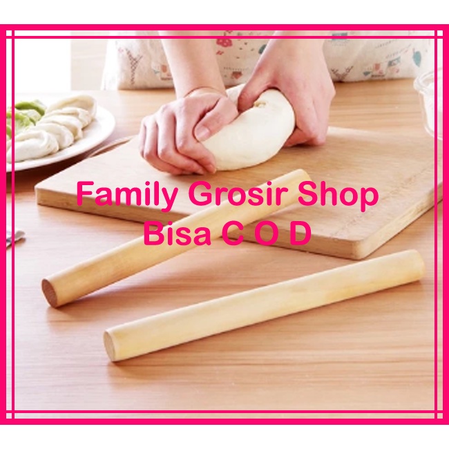 Rolling Pin Kayu Diameter 3cm Panjang 28cm | Lazada Indonesia