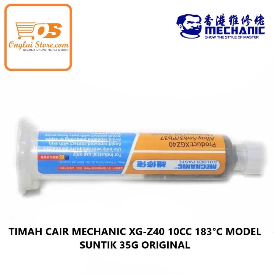 TIMAH CAIR / PASTA SOLDER MECHANIC XG-Z40 10CC 183°C MODEL SUNTIK 35G ...