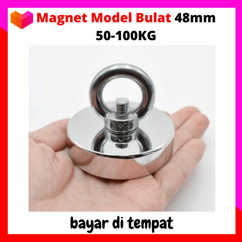 Strong Neodymium Magnet Model Bulat 48mm 50-100KG / Magnet Tarik Kuat ...