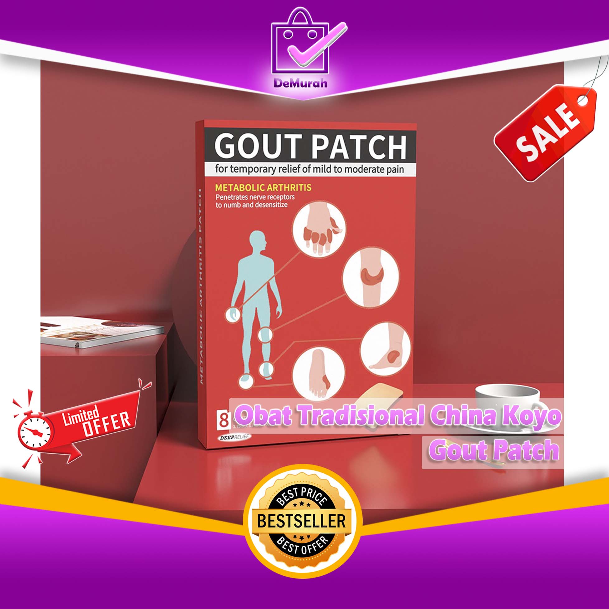 Gout Patch Obat Tradisional China Koyo Sendi Asam Urat Keseleo 0962 ...