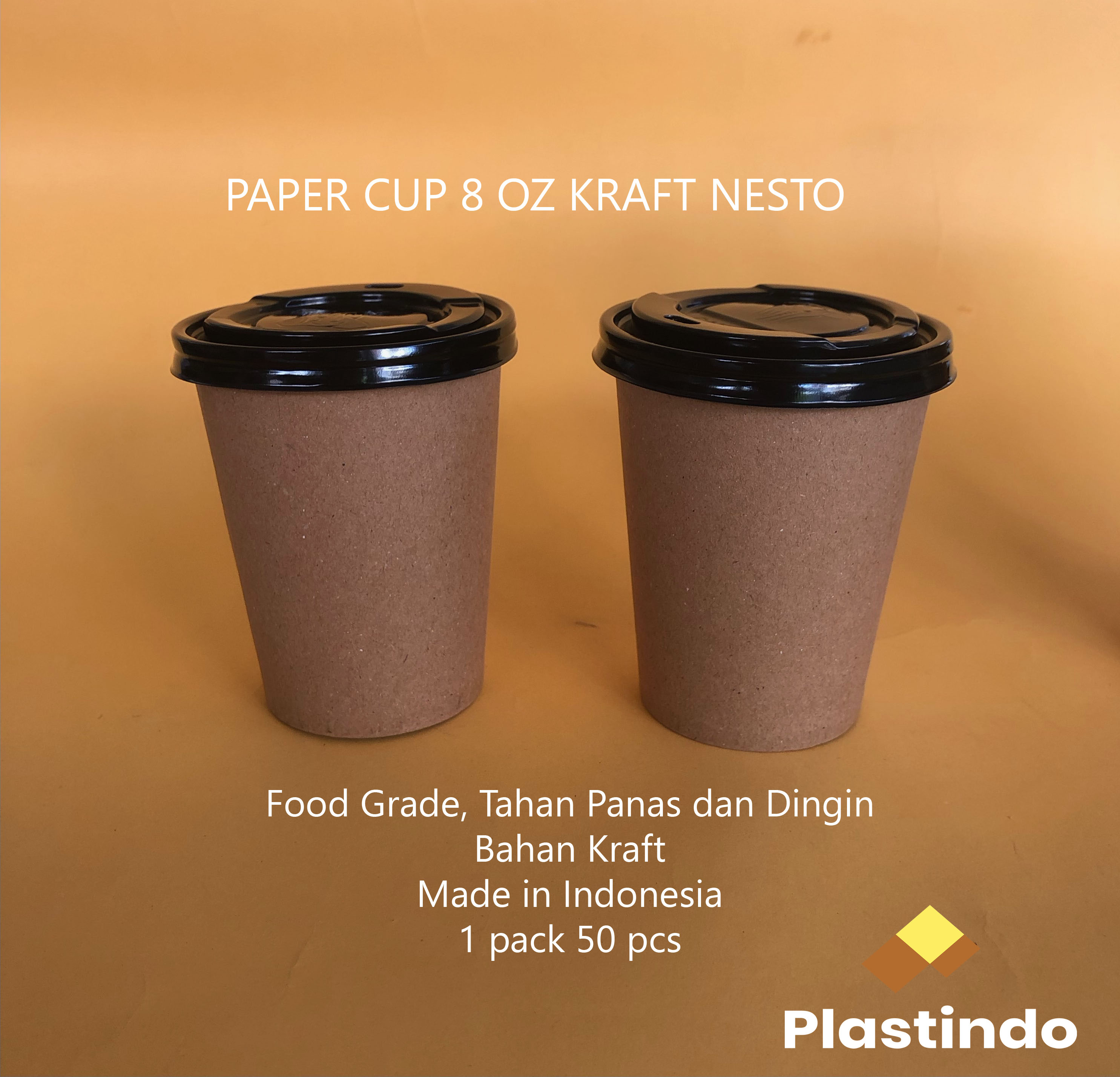 PAPER CUP GELAS KRAFT BROWN COKLAT 8 OZ 240ML | GELAS KERTAS 8OZ 240ML | PAPERCUP CUP KERTAS HOT ...