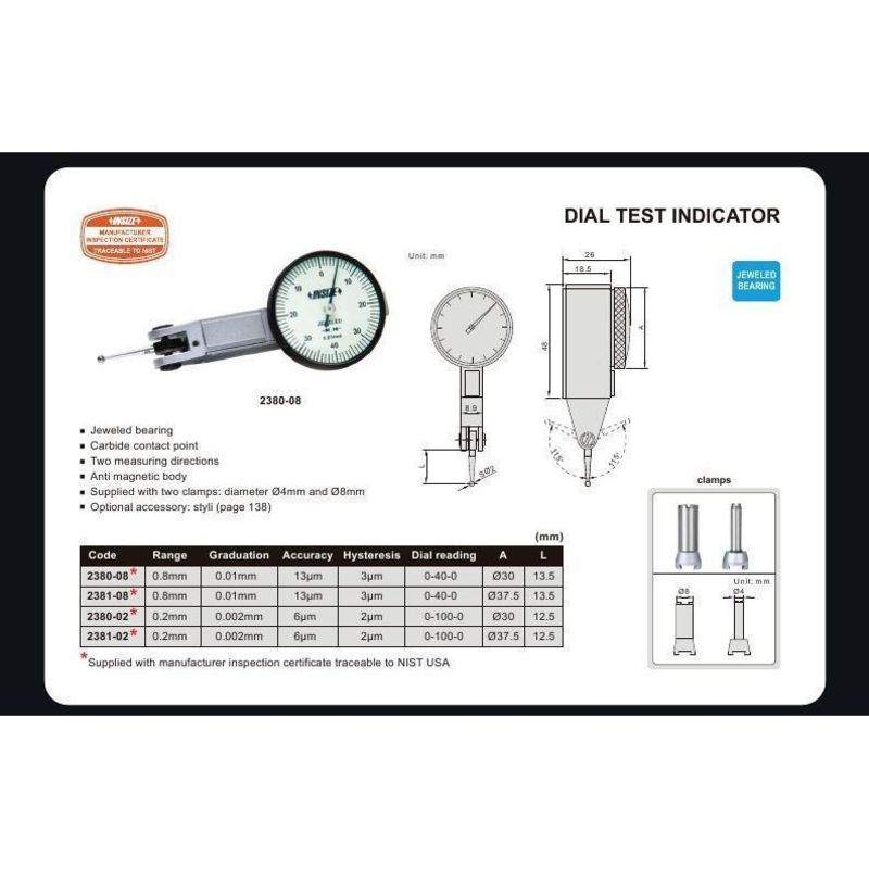 INSIZE 2380-08 DIAL TEST INDICATOR INSIZE 2380-08 | Lazada Indonesia INSIZE 2380-08 DIAL TEST INDICATOR INSIZE 2380-08 | Lazada Indonesia