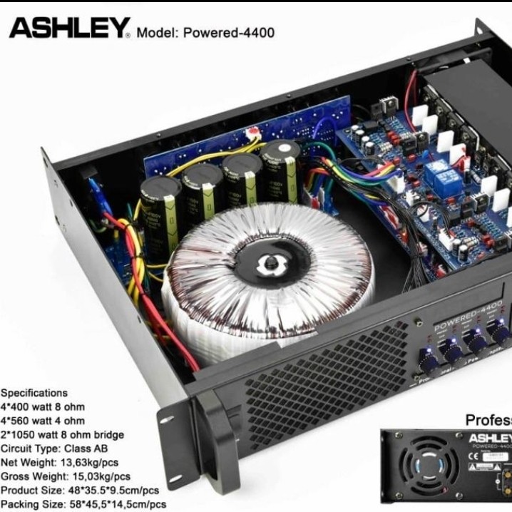 power amplifier ashley powered 4400 / powered4400 4 channel murah ...