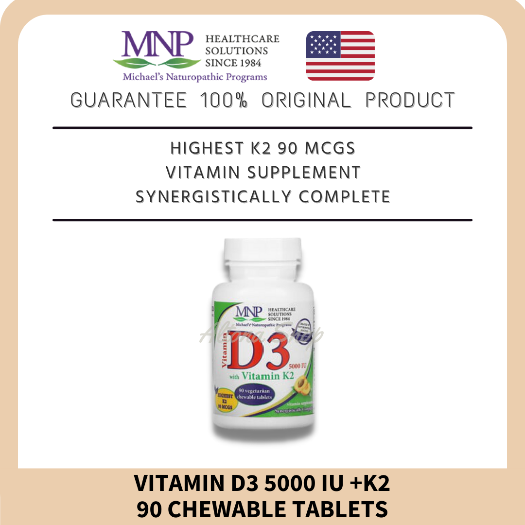 VITAMIN D3 5000 IU +K2 - Michael's Naturopathic 90 Chewable Tablets ...