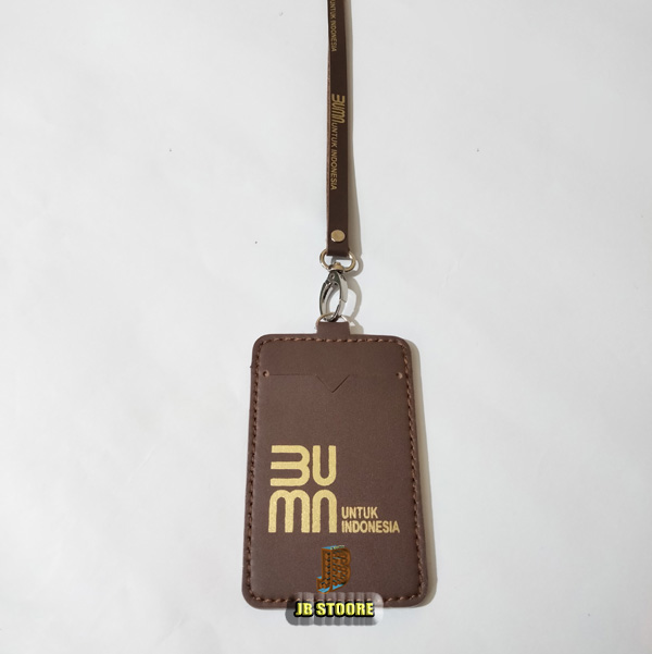 Tempat Id Card BUMN Kulit Gantung 1K / Id Card Holder Bumn Kalung Kulit ...