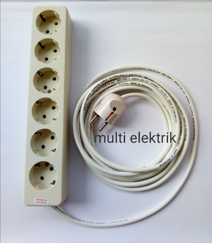 stop kontak uticon 6 lubang kabel supreme 5 meter - stopkontak colokan ...
