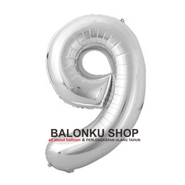 Balon Foil Angka Jumbo Silver 100 cm / Balon Angka Jumbo 100cm | Lazada ...