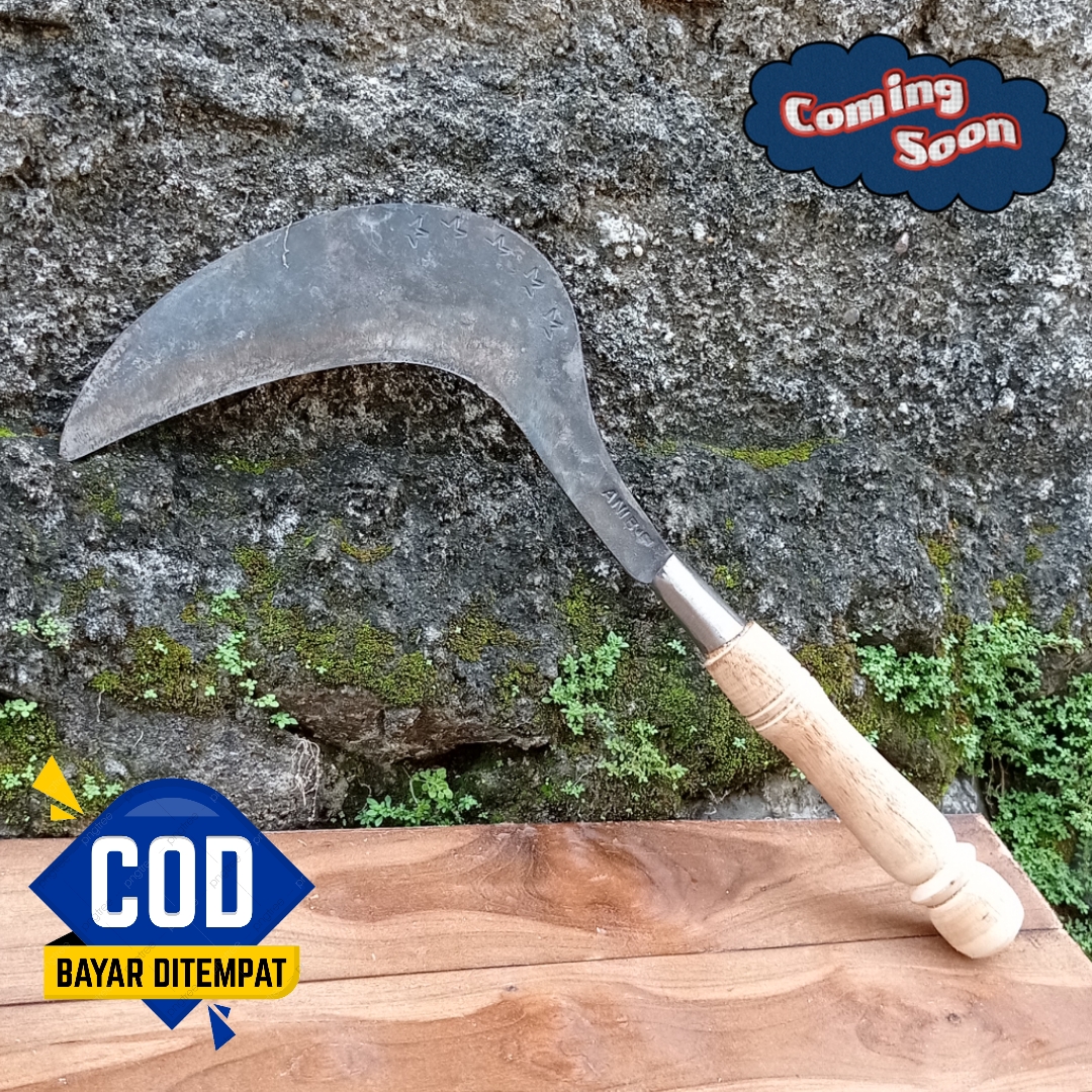 Arit sabit rumput dan padi baja asli super tajam-sabit babak semak ...