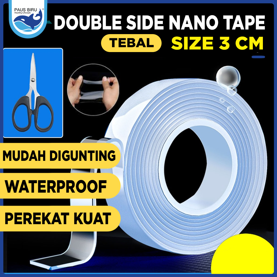 Nano Double Tape / Double Tape / Selotip Isolasi Bening Multifungsi ...