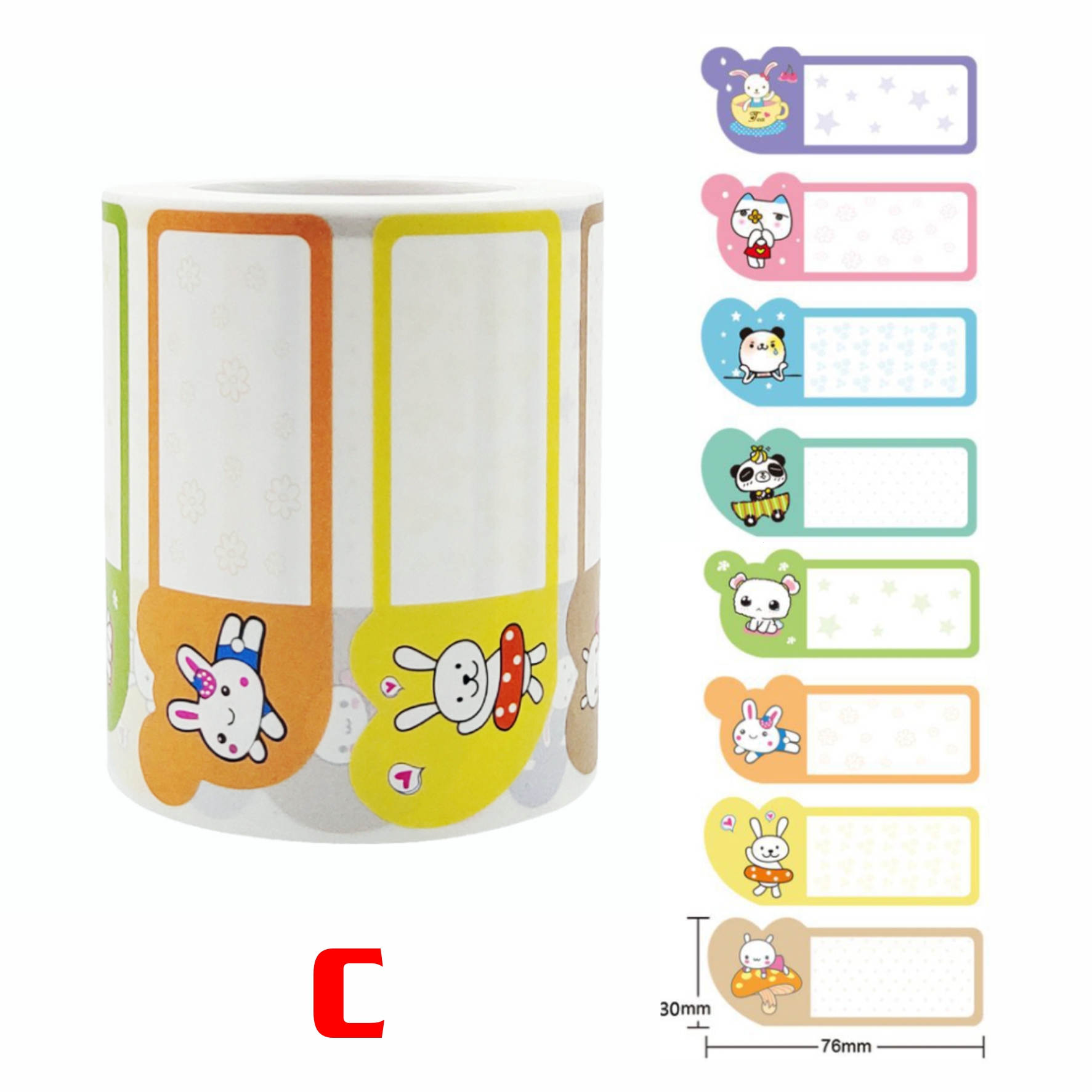 Stiker Label Kartun Nama Anak motif Hewan Kartun Lucu Sticker Buku ...