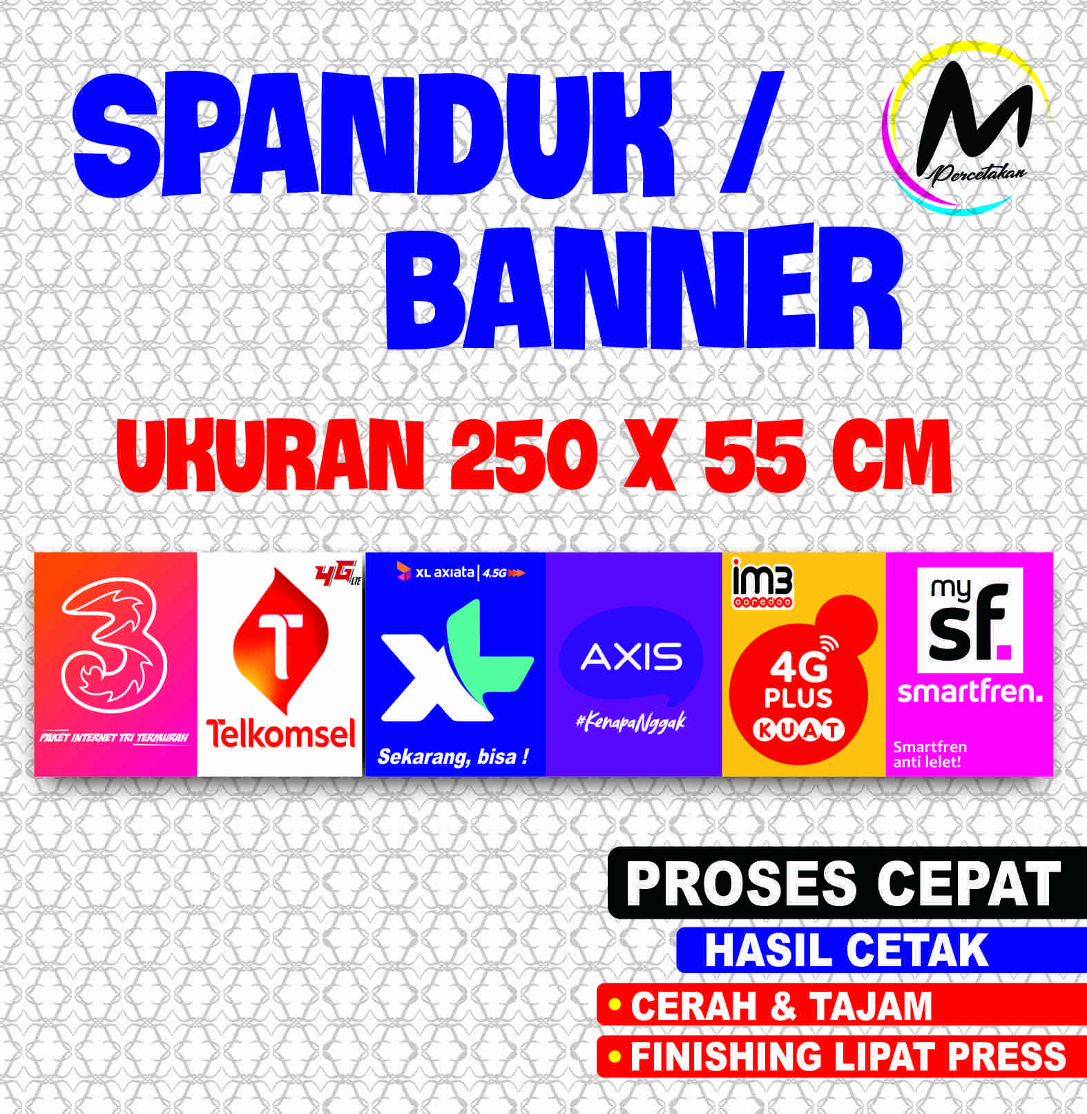 Banner Konter Logo Operator Terbaru - Ukuran 250x55 Cm | Lazada Indonesia