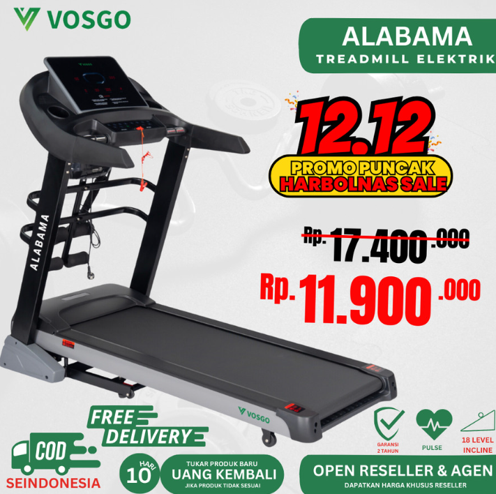 Alat Fitness Treadmill Elektrik Vosgo Alabama | Lazada Indonesia