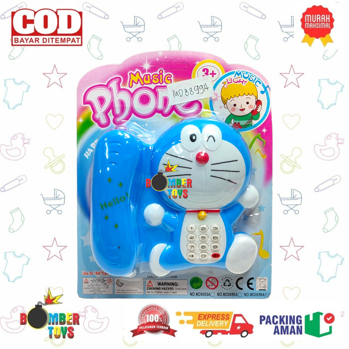 MAINAN ANAK TELFON TELEFON MUSIC PHONE BUNYI LAMPU KITTY SET | Lazada ...