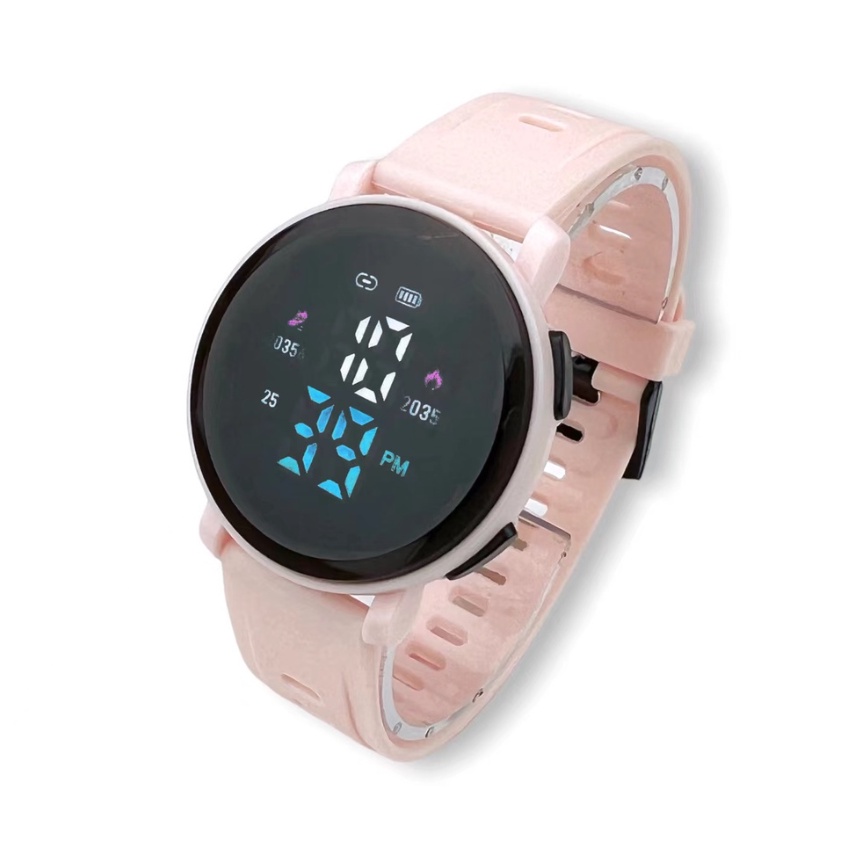 TJS JAM TANGAN PRIA WANITA DIGITAL RUBBER BULAT LED WATCH GROSIR ...