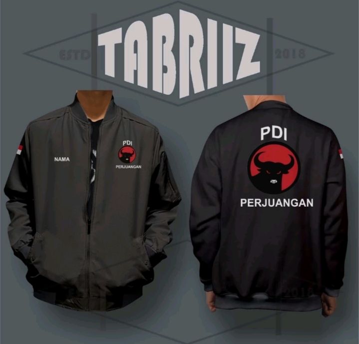 JAKET BOMBER PDI PERJUANGAN PLUS NAMA CUSTOM-SERAGAM PARTAI PDI ...