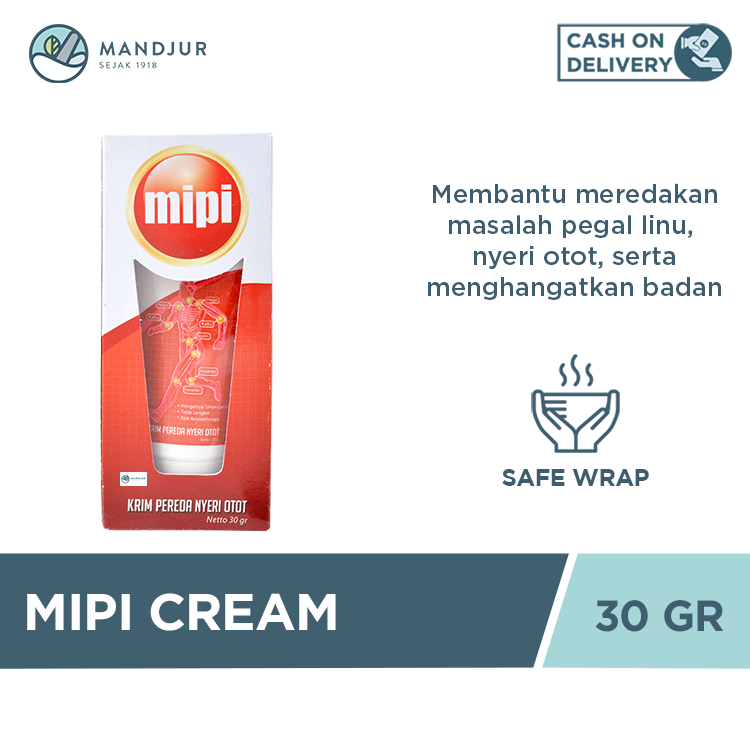 MIPI Cream 30 Gr - Krim Pijit Pereda Nyeri Otot dan Pegal-pegal ...