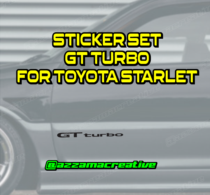 Sticker GT Turbo Toyota Starlet Side Mould | Lazada Indonesia
