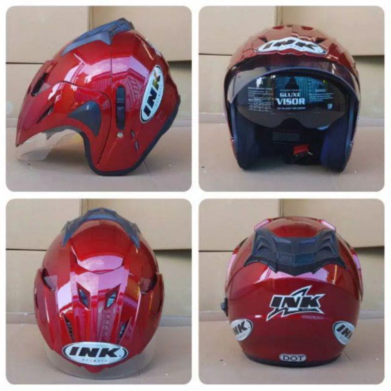 HELM INK DOUBLE VISOR JP 8 SNI EMBOSS MERK AJK PAKING KARDUS | Lazada ...