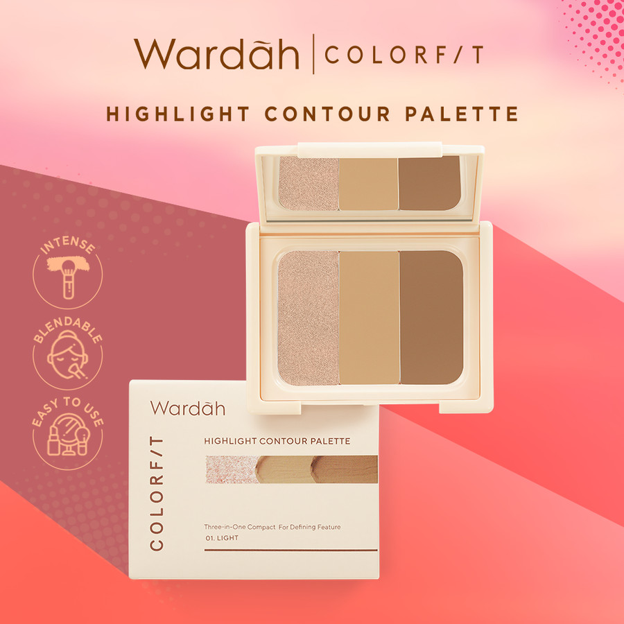 Wardah Colorfit Highlight Contour Palette - 3 in 1 Highlighter, Contour ...