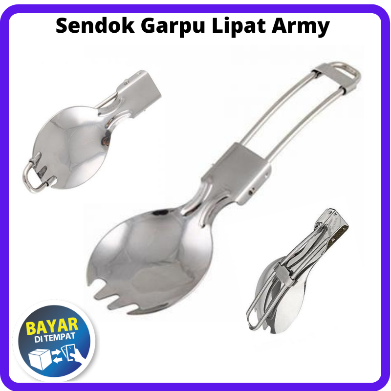 Sendok Lipat Stainlis Army Bahan Besi Stainlis Steel Sendok Garpu Lipat ...