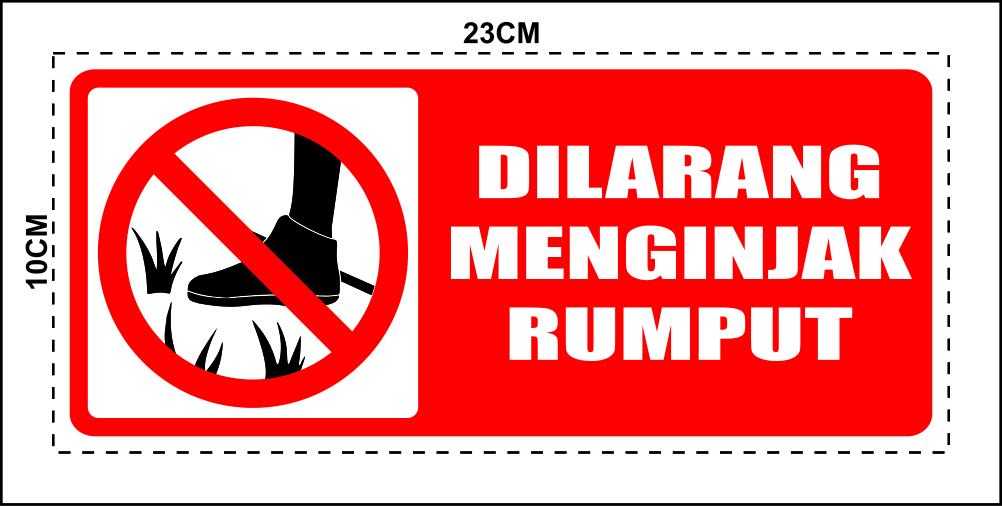 STIKER TULISAN / LOGO RAMBU DILARANG MENGINJAK RUMPUT | STICKER TULISAN ...