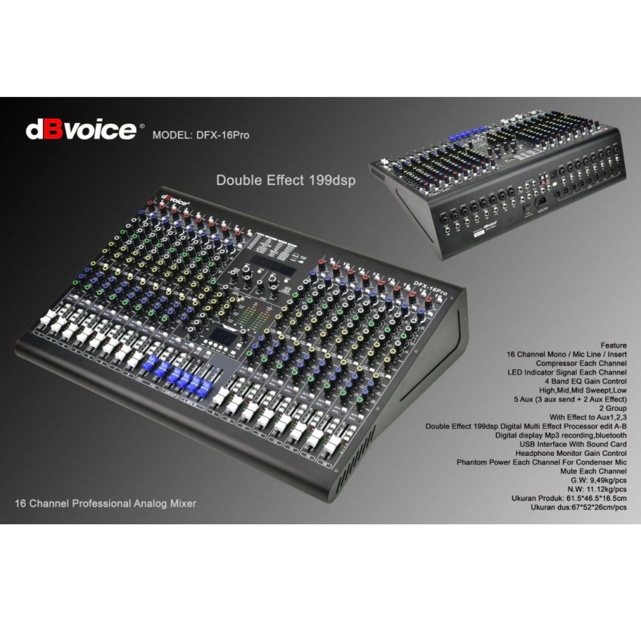 Mixer dB Voice DFX 16 PRO 16 Channel Dbvoice DFX 16PRO | Lazada Indonesia