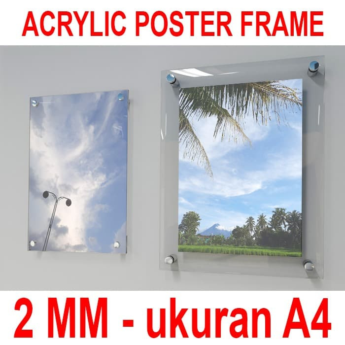 Poster Frame Acrylic/Akrilik Jepit 2MM, Ukuran A4 Spesialis Dunia ...