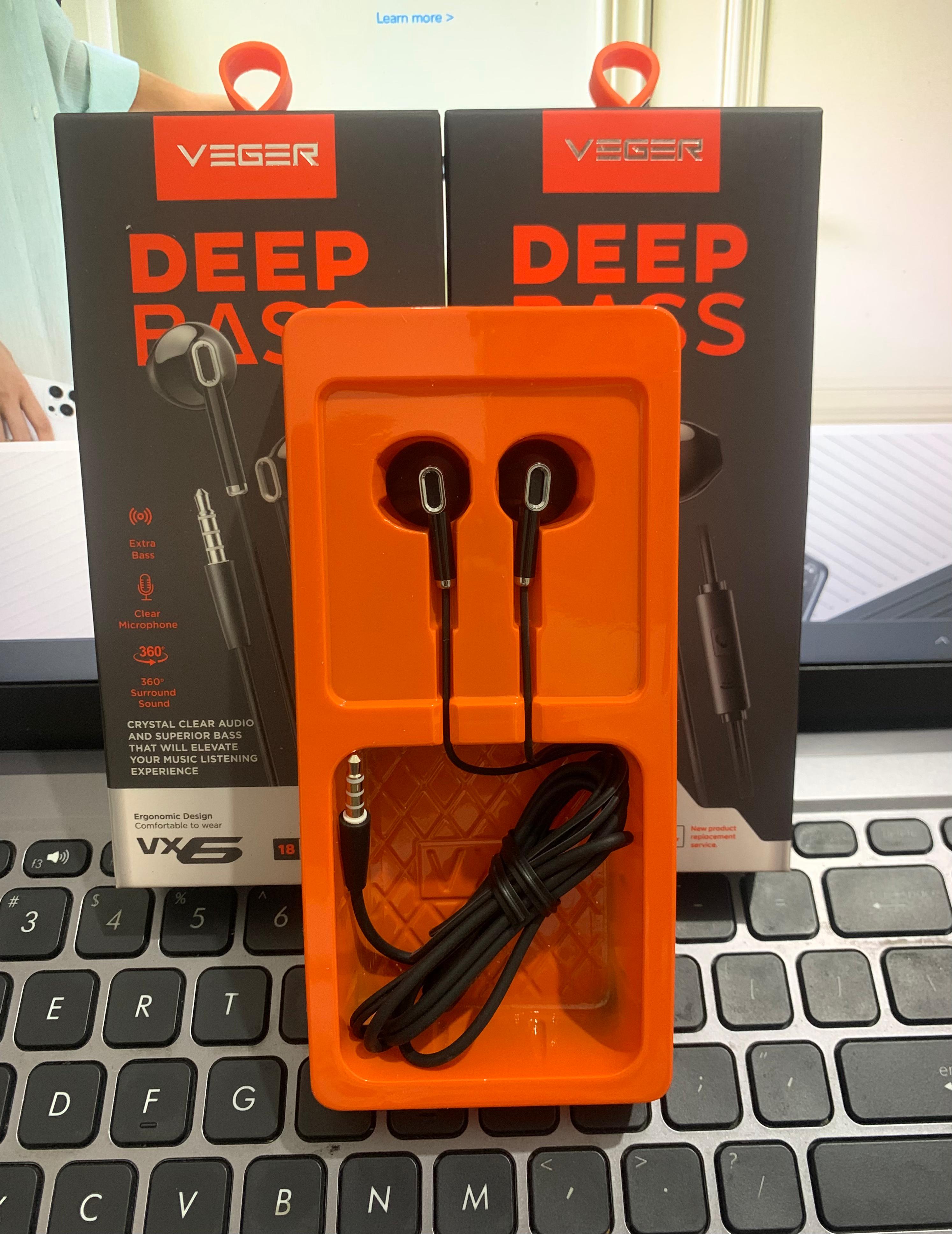 VEGER VX5/VX6/VX7 Headset Super Bass Handsfree Great Bass/Stage Bass ...