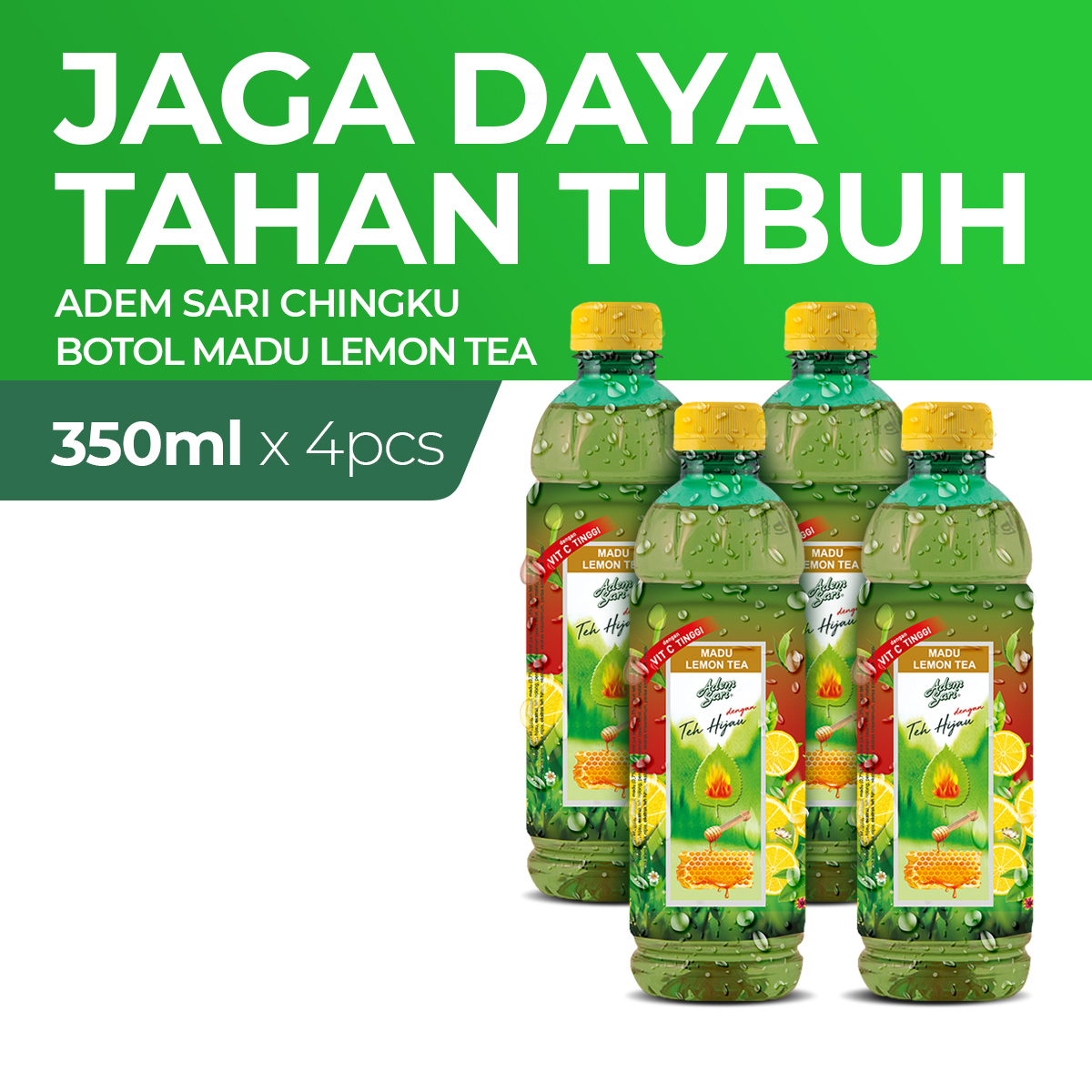 Adem Sari Ching Ku Madu Lemon Tea Botol 4x350 Ml | Lazada Indonesia