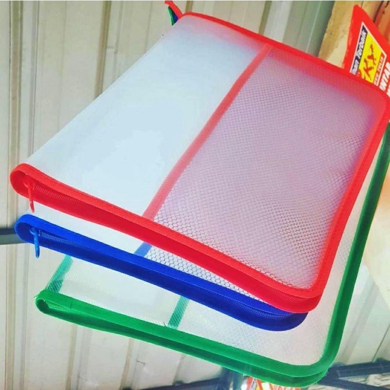 Map Plastik Resleting Jaring Folio LUSIN/Zipper Bag/Map Jala Seleting ...