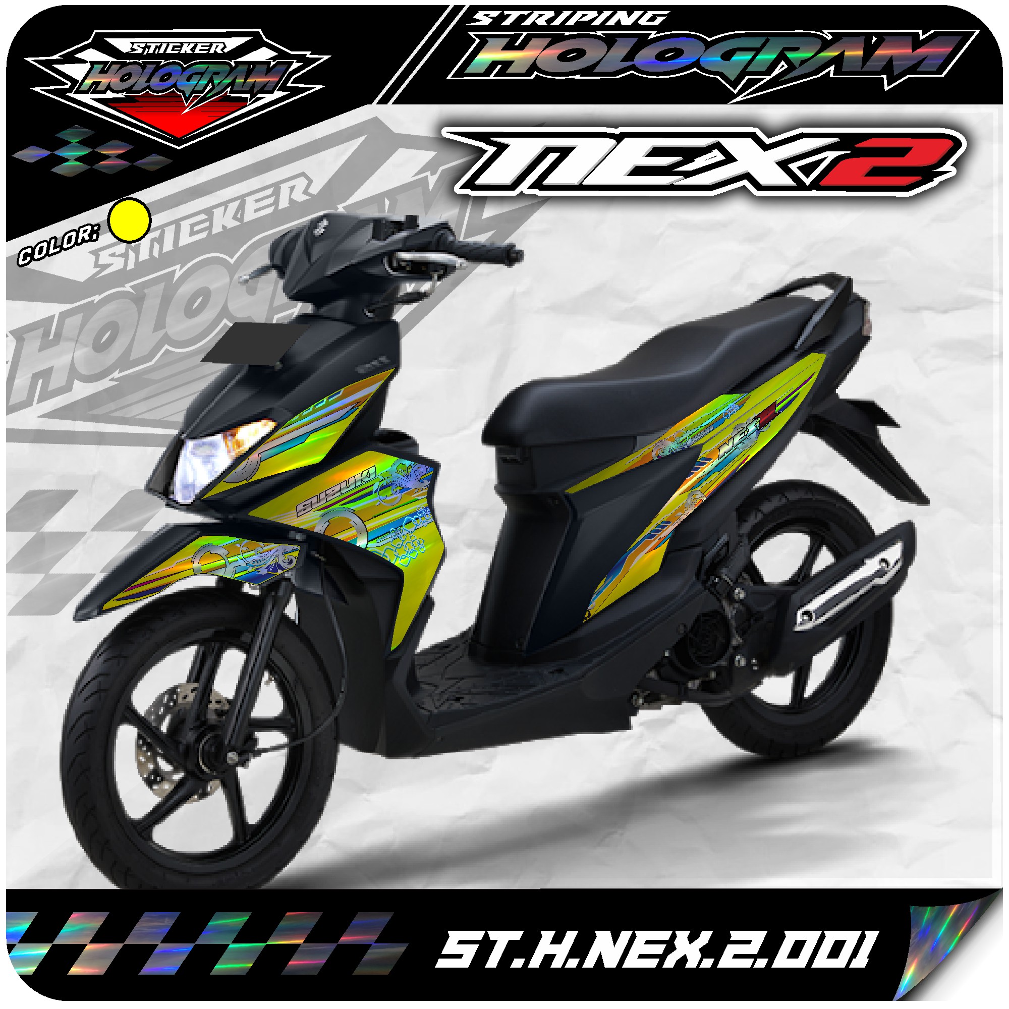 NEX Sticker Striping NEX 2 Sticker Motor Suzuki NEX 2 Variasi Hologram ...