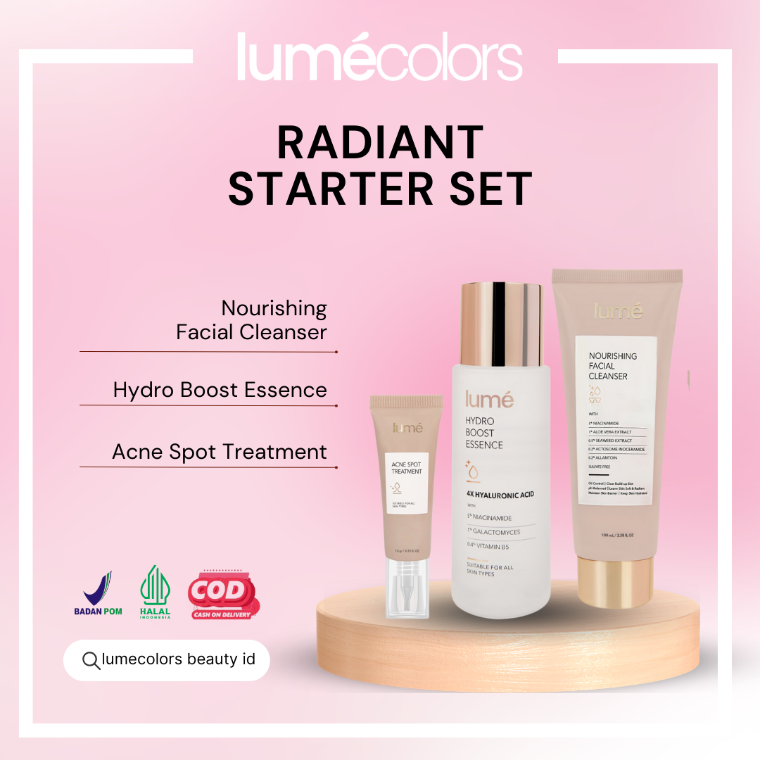 LUME Radiant Starter Set Lume Skincare Facial Wash Facial Cleanser Acne Spot Essence ...